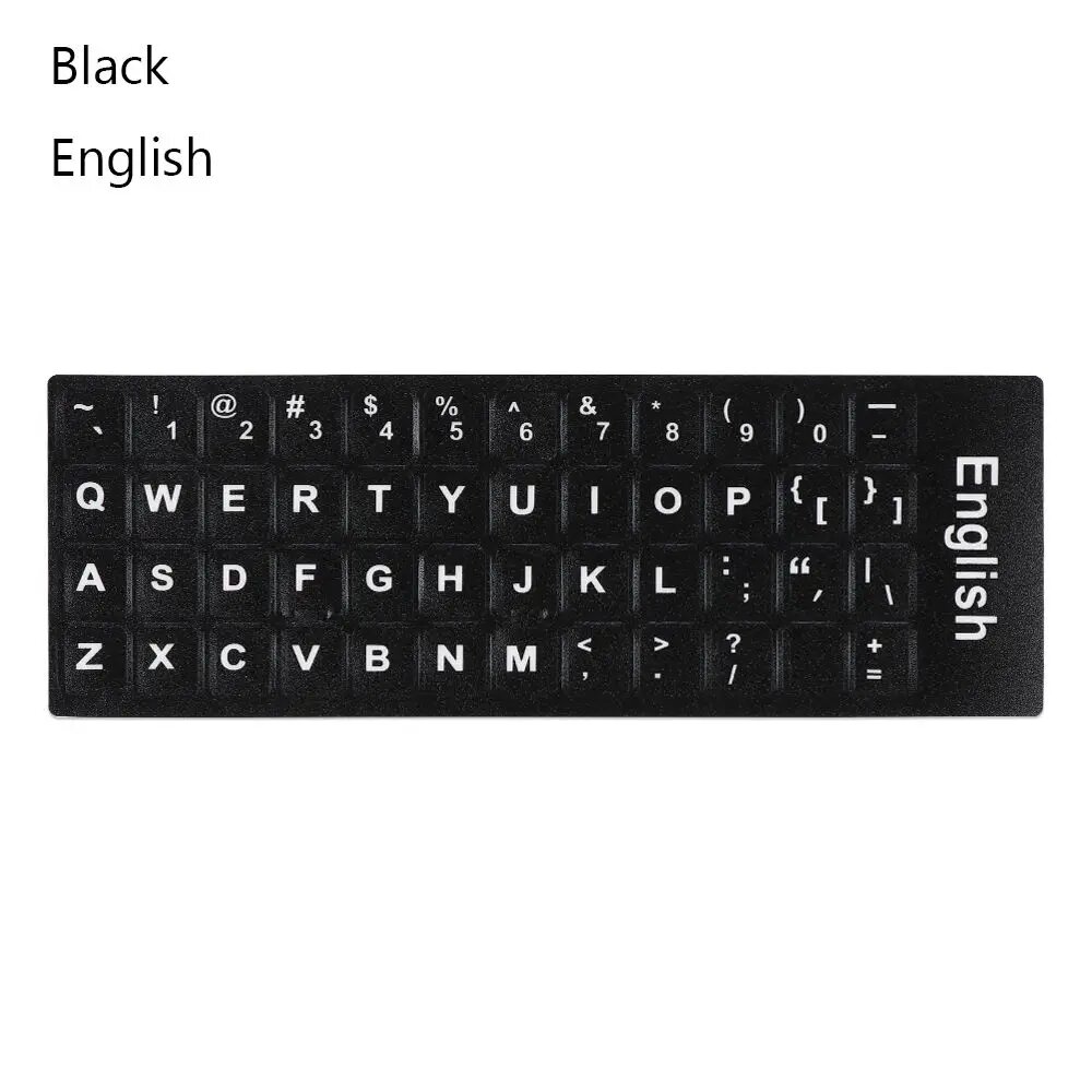 Наклейки на клавиатуру силиконовые многоязычные Black-English