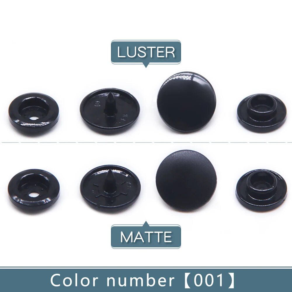 Черные кнопки-застежки St.Lucas KAM T5 Luster 20шт