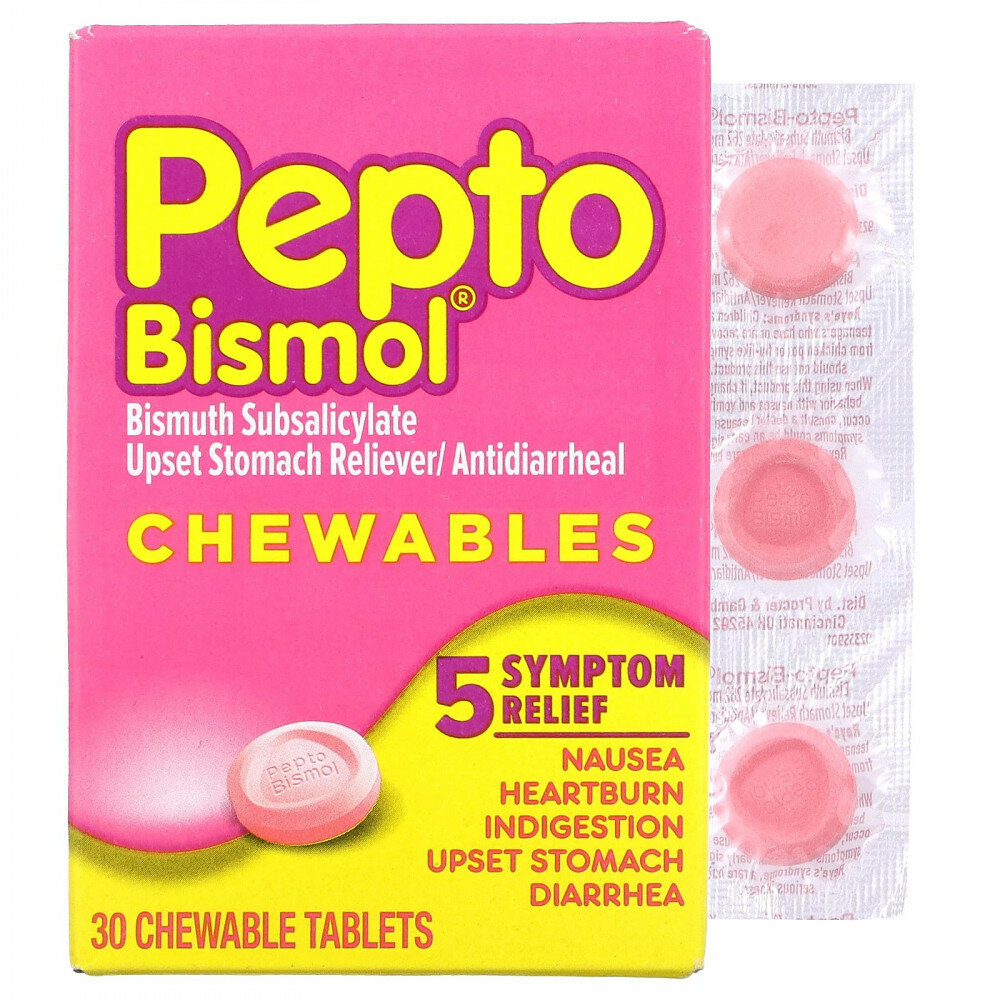 Pepto Bismol®, жевательные таблетки, 30 жевательных таблеток