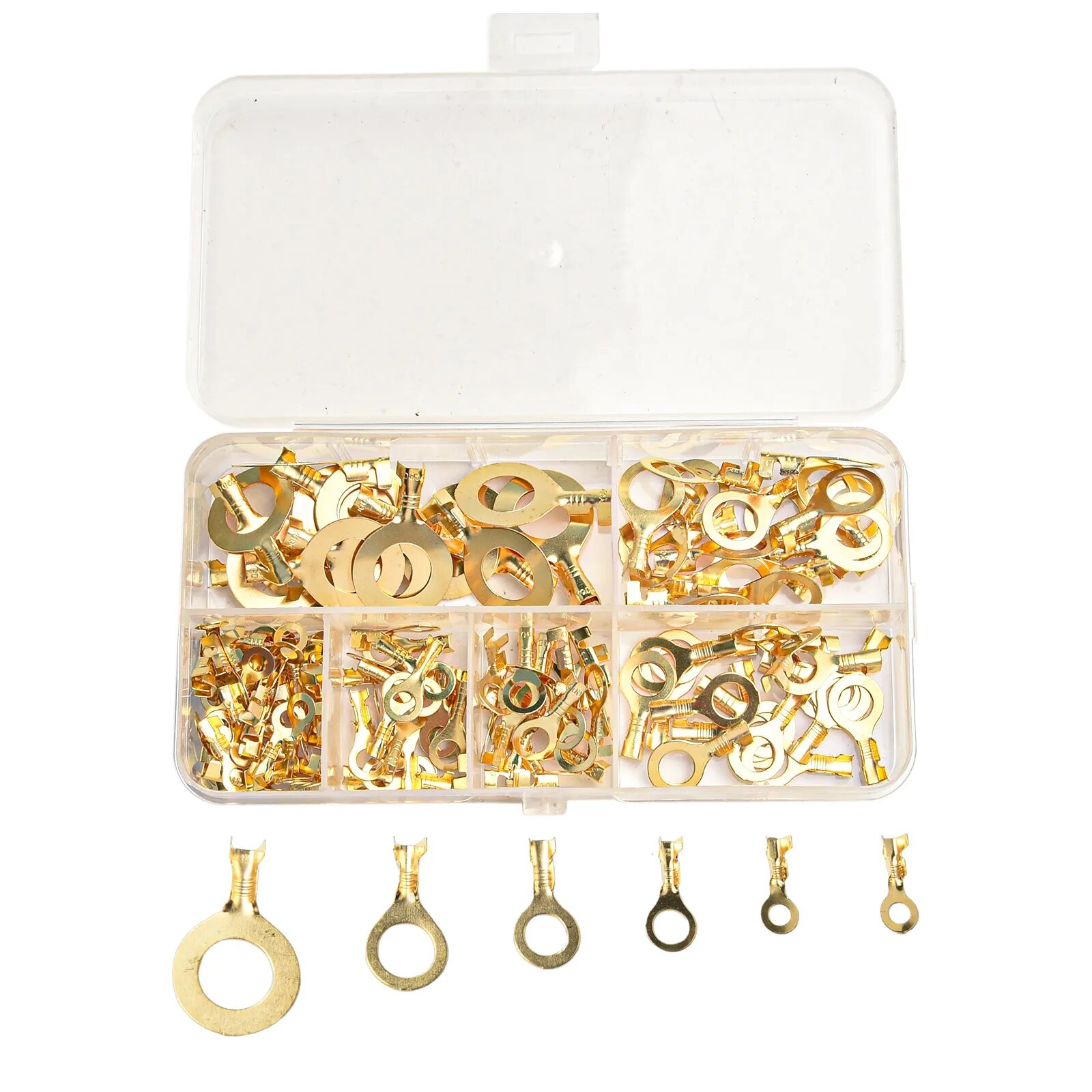 Клеммы кольцевые латунные золотые 150 шт.