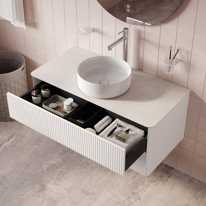 Тумба подвесная IDDIS Aiger AIG10W0i95K со столешницей, 100 см, белый