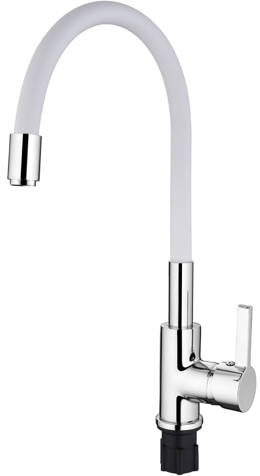 Смеситель Esko / Эско Coral для кухни, однорычажный, из латуни, цвет белый, излив 290мм / сантехника