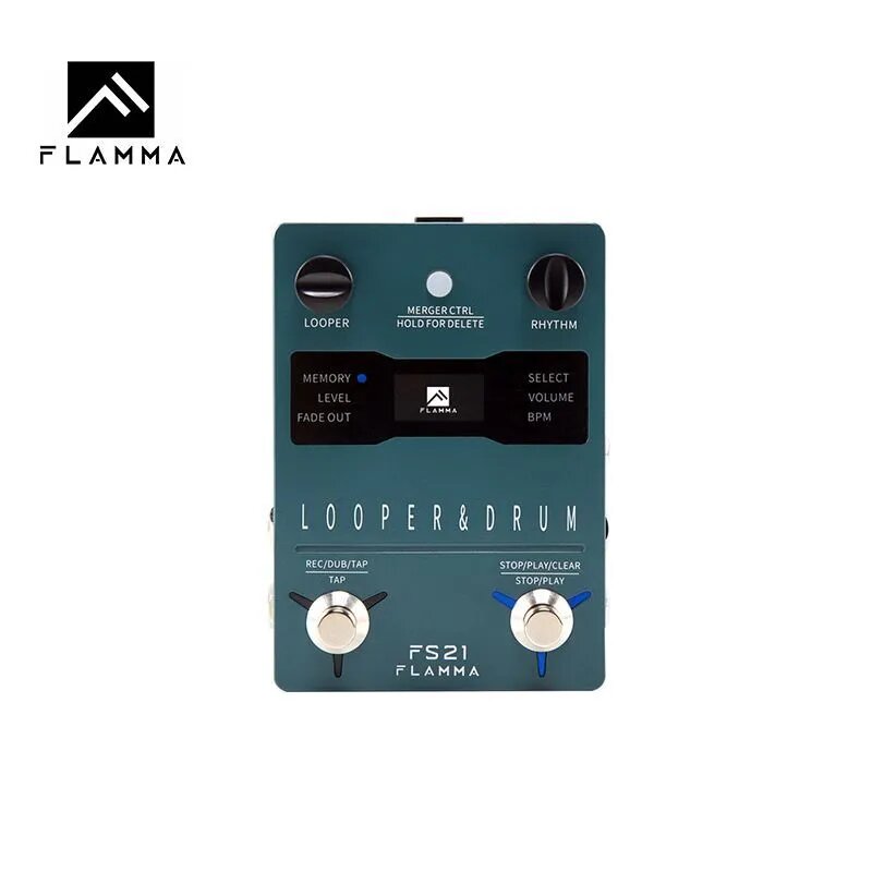 Flamma FS21 LOOPER&DRUM педаль лупера драм-машина стерео гитарная педаль записывающего устройства с экраном 160 минут емкость