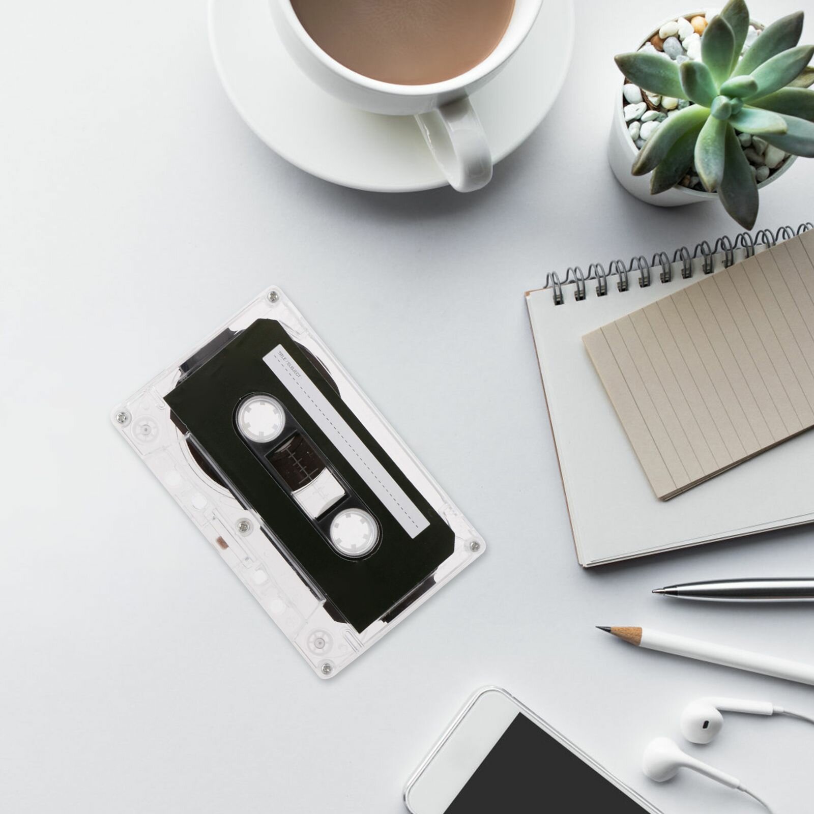 Аудио-Чистая кассета обучающая с прозрачной твердой внешней коробкой -может записывать в течение 45 минут