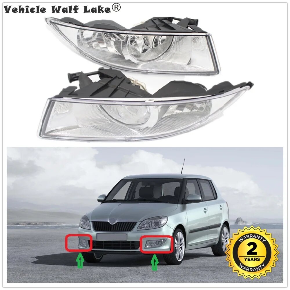 1 пара автомобильных противотуманных фар для Skoda Fabia MK2 5J 2011 2012 2013 2014 2015 автомобильный Стайлинг передняя противотуманная фара без лампочек