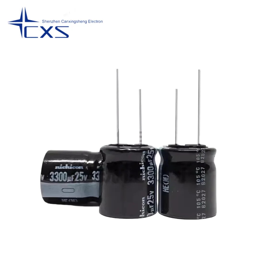 5 шт. 25v3300UF 18*20 мм 3300UF25v новые электролитические конденсаторы Nichicon серии HE, высокая частота, длительный срок службы