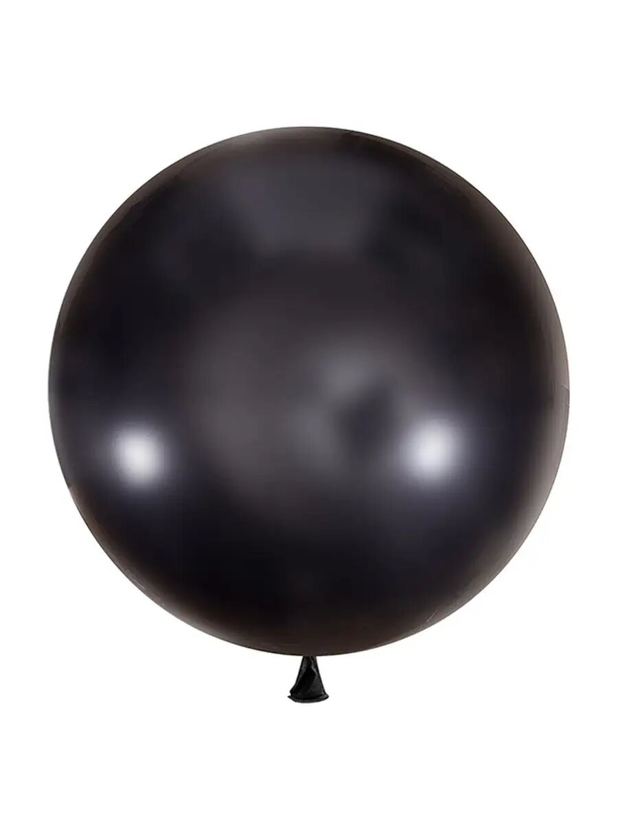 Шарик СмеХторг "Гигантский", латекс, круглый, однотонный, черный, 100см