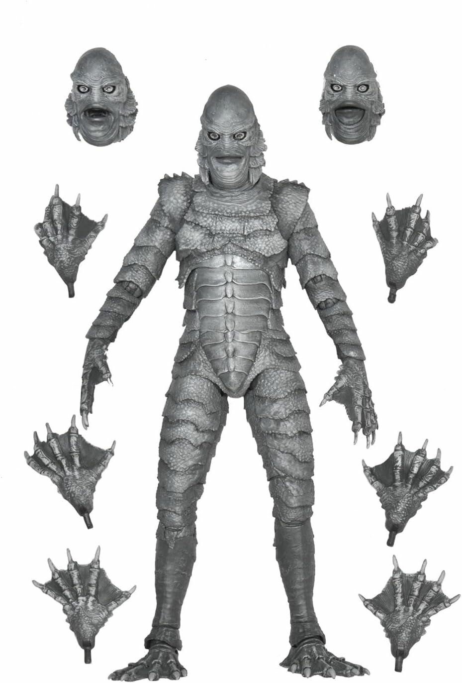 Подвижная фигурка Амфибия черно-белая из фильма Чудовище из Черной лагуны Creature from the Black Lagoon NECA Universal Monsters Ultimate