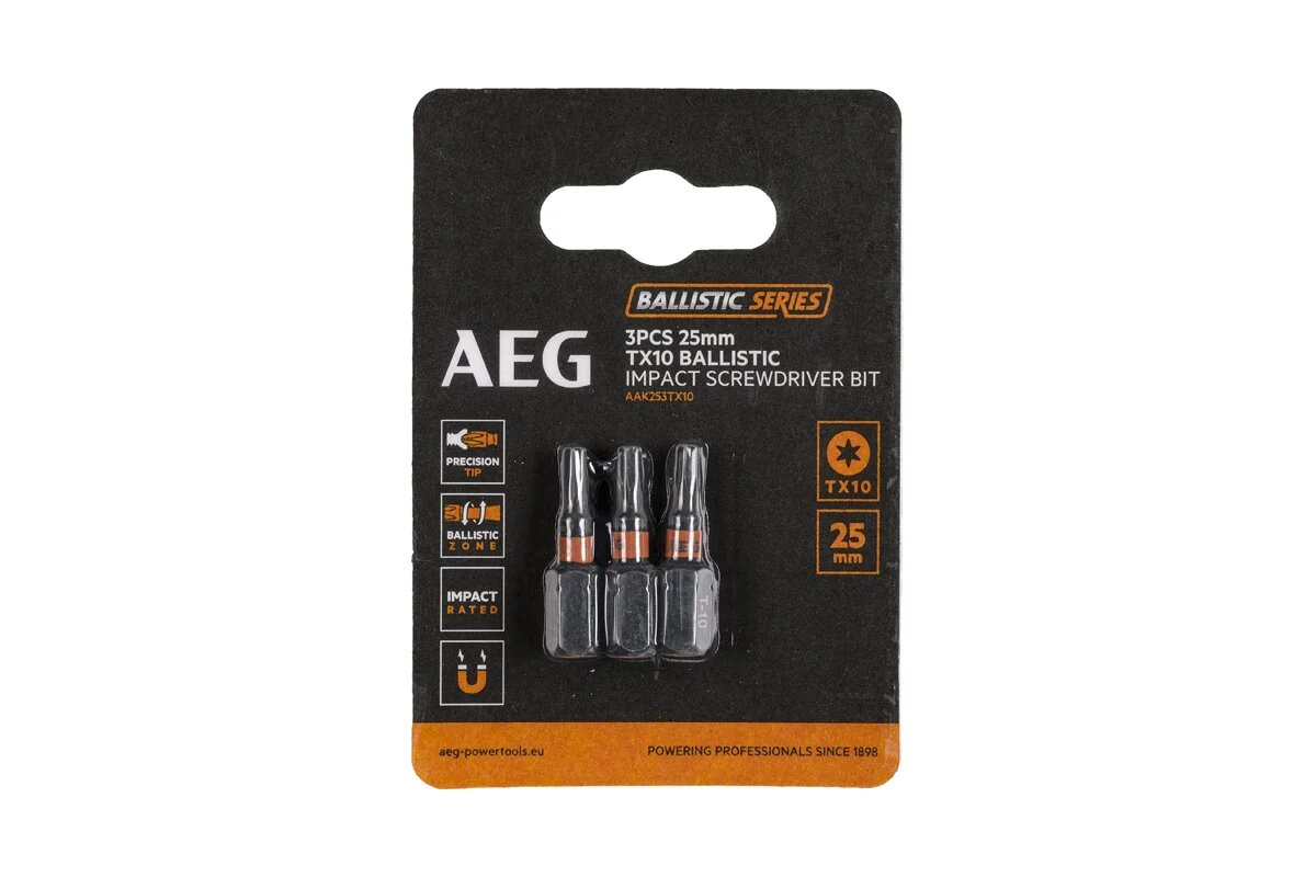 AEG Биты Ударные 3шт. Ударные TX10х25mm AAK253TX10 4932479173
