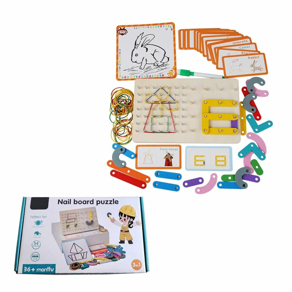 Геометрическая головоломка, игрушка-колышек, 3D-образовательная форма для раннего образования, цветовое сочетание, обучение детей в детском саду