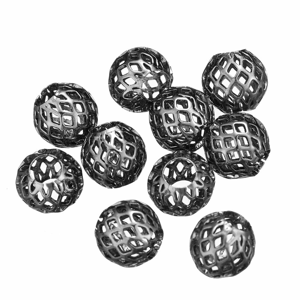 Медные бусины iYOE 4/6/8/10 мм Черный, 8mm 10pcs, black