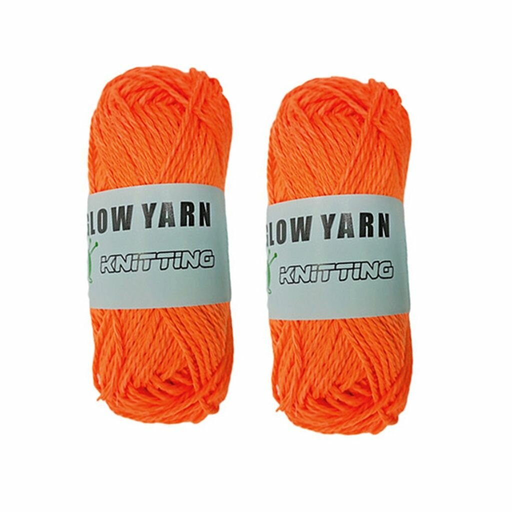 2 рулона светящейся пряжи для вязания крючком своими руками, сумка игрушек, 55 ярдов/рулон, светящаяся полиэфирная нить