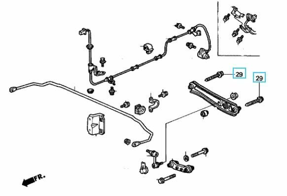 Болт, нижний рычаг, 10X80 (Оригинал)