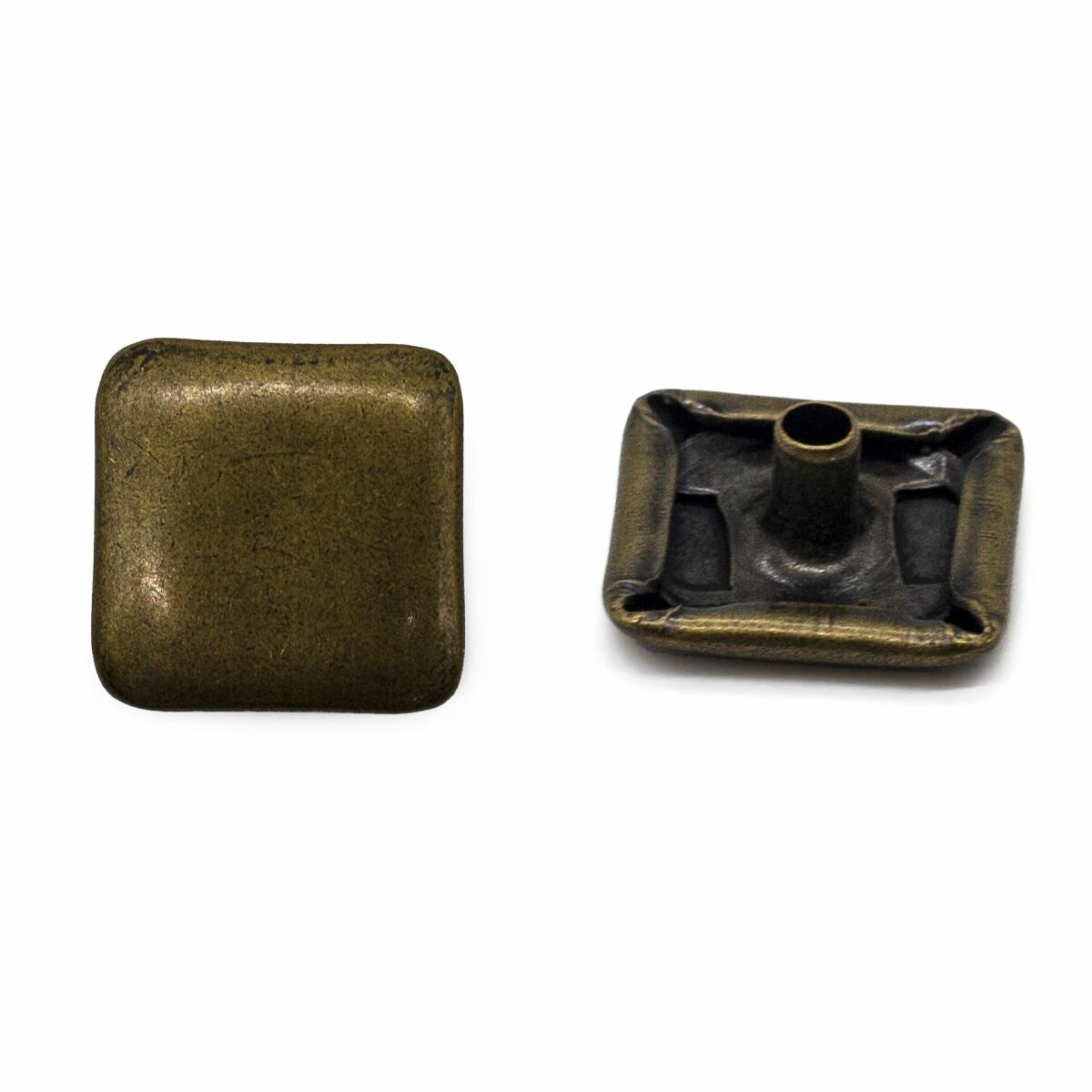 59009 Кнопка 5/13*13 (S-образная) 'Квадрат' 13*13мм (A) цв. металл, латунь BIG