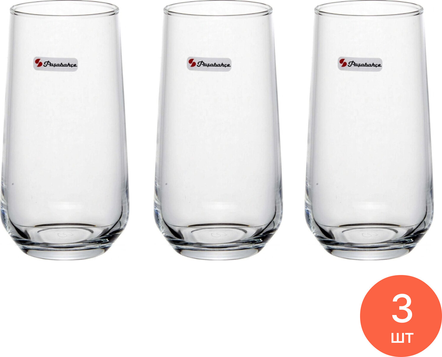 Набор стаканов Pasabahce / Пашабахче аллегра для воды стекло прозрачное 470мл в упаковке 4шт. (комплект из 3 шт)