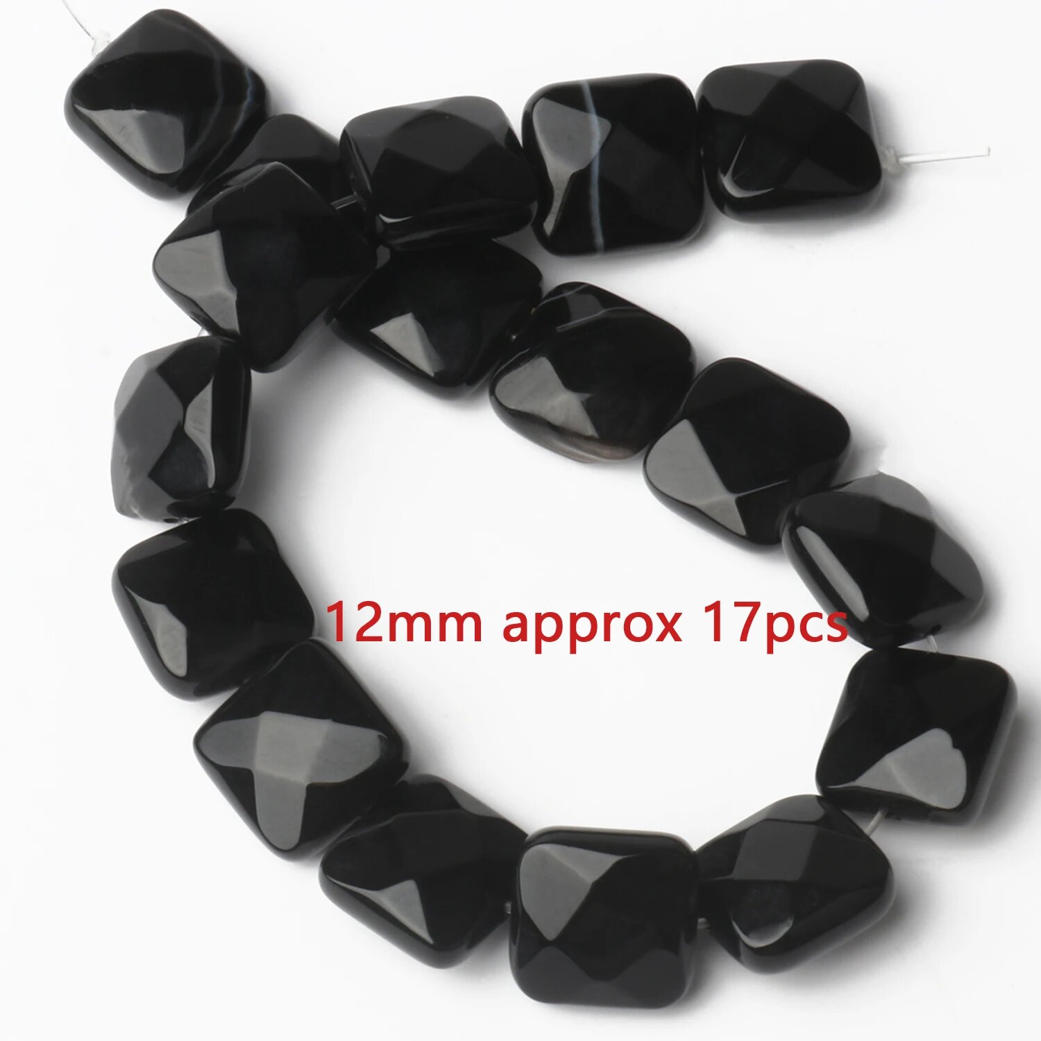 Бусины TANANTA черные оникс агат круглые граненые type7-12mm