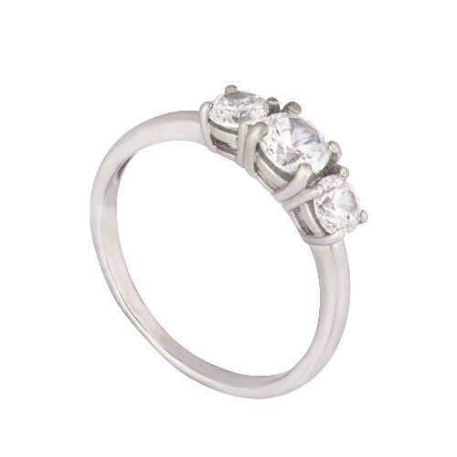 Кольцо тонкое, серебро, 925 проба, родирование, фианит, жемчуг, кварц