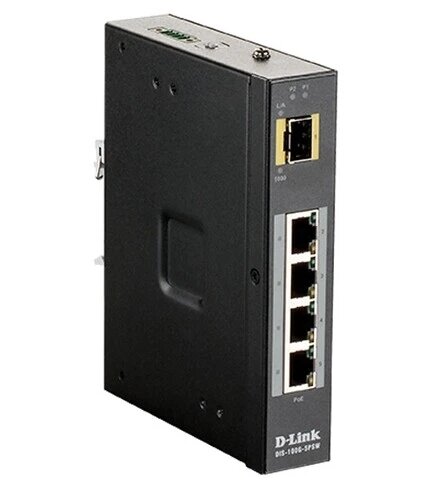 Коммутатор D-Link (DIS-100G-5PSW/A1A),(портов-4, неуправляемый, 1000 Мбит/сек, 100 Мбит/сек, SFPx1)