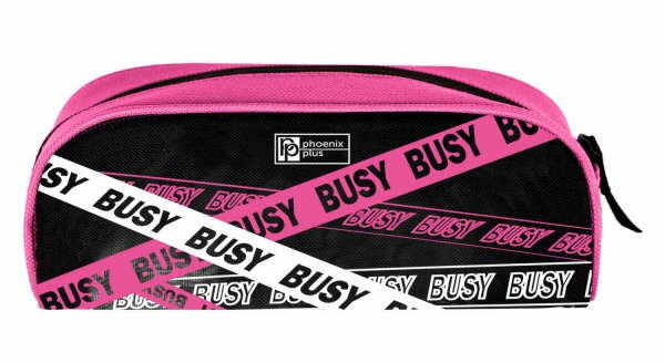 Пенал школьный Феникс, розовый, без наполнения, 20х9х6 см, нейлон