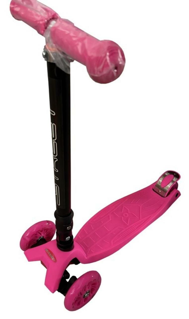 Самокат Street, складной, 3 колеса, максимальная нагрузка 50кг, регулировка руля, розовый