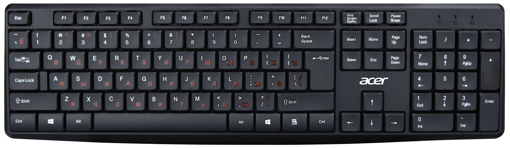 Клавиатура стандарт ACER Клавиатура Acer OKW121 черный USB (ZL. KBDEE.00B)