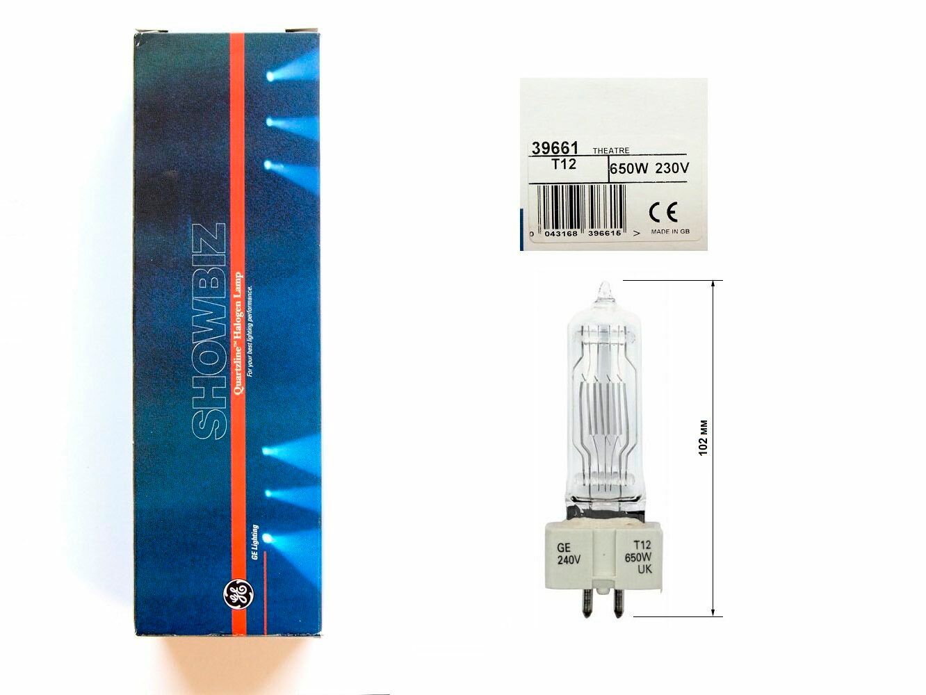Лампа специальная галогенная GE 650W GX9.5 39661