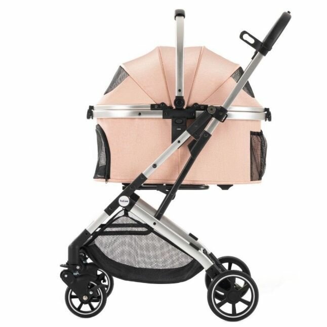 Санки-коляска прогулочная для собак и кошек KENYONE 3 IN 1, для мелких и средних пород (до 35 кг), складной, съемный, Розовый