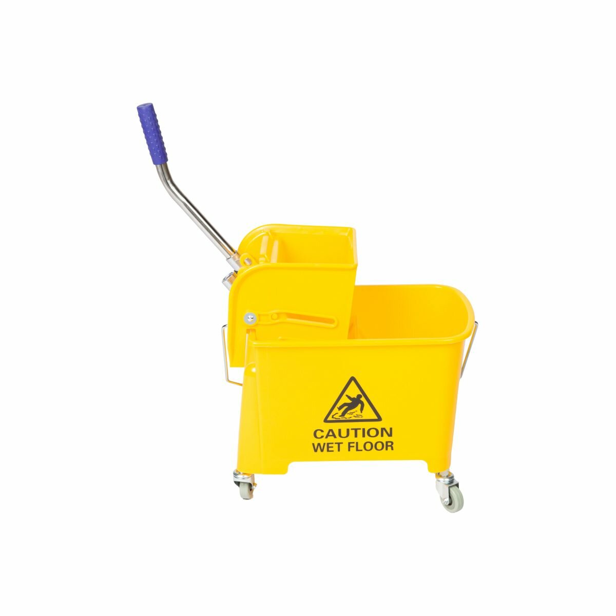 Тележка уборочная Luscan Professional 1-ведерная с отжимом 20л (желтая)