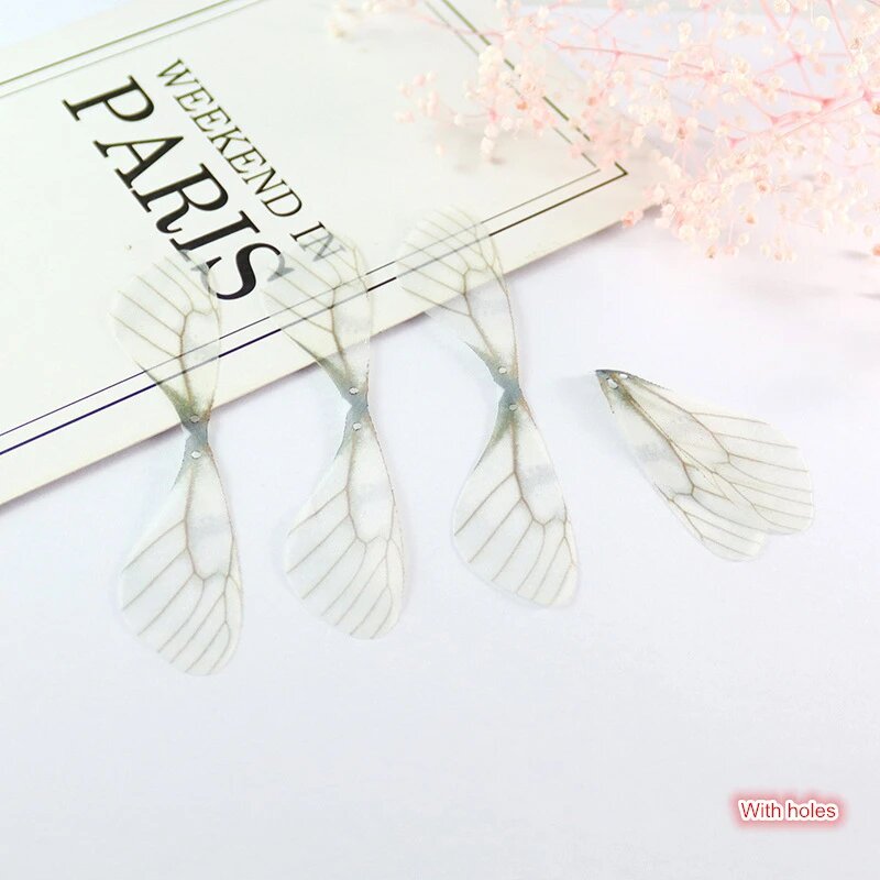 Шифоновые крылья стрекозы для рукоделия 8.5CM White, 30Pcs