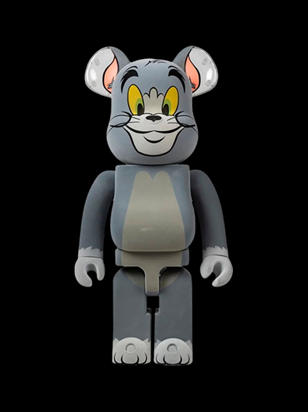 Коллекционная оригинальная фигура Bearbrick Tom and Jerry: Tom Flocky 1000% / 70 см высота / Флок / Medicom Toy
