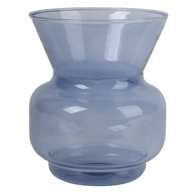 TODELIA ваза Жасмин 13 см из голубого стекла стильный интерьерный элемент дома