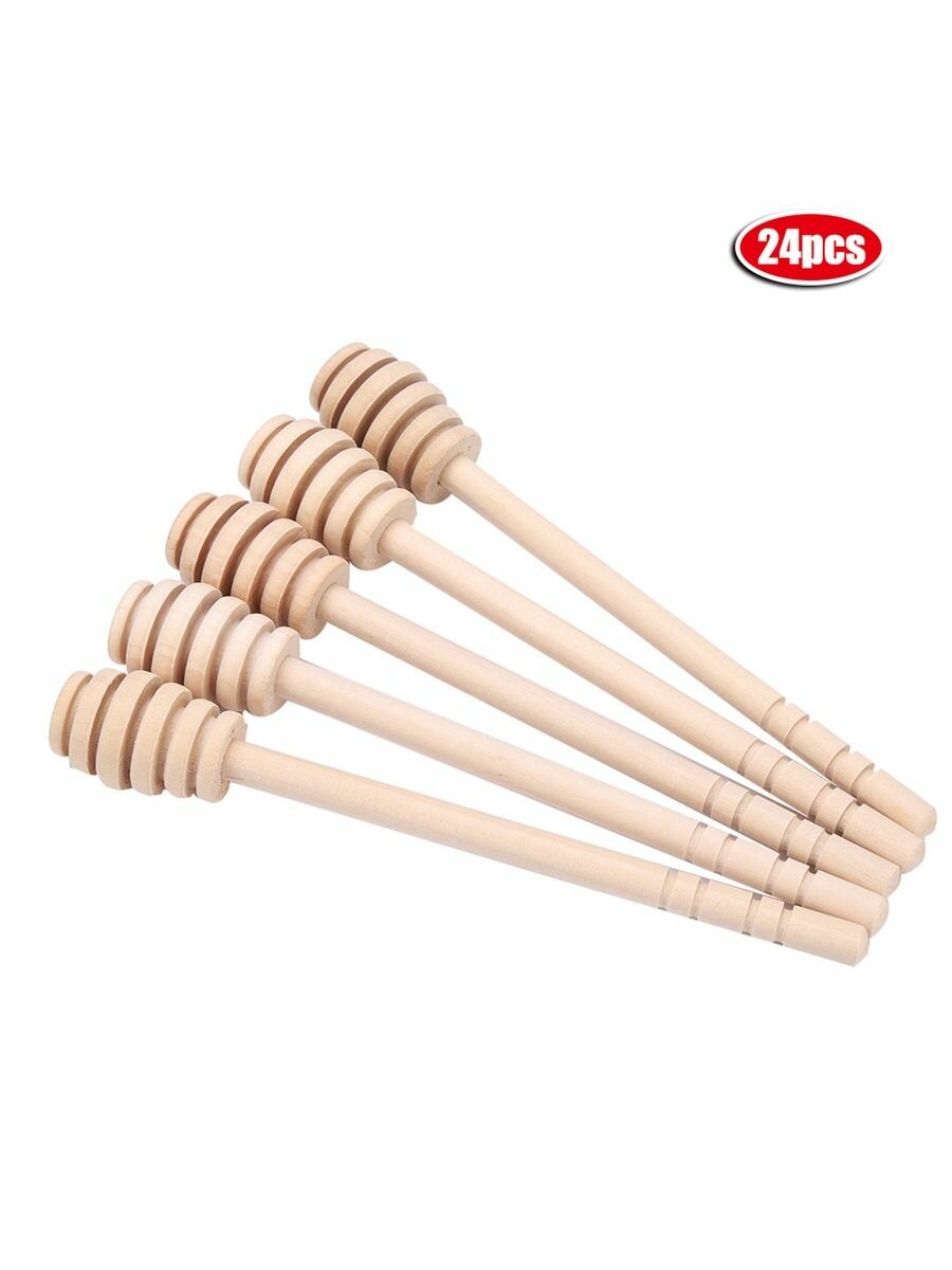 Деревянные палочки для капельницы для меда, 24 шт, длина 16 см, кухонные приспособления для подачи джема, сиропа и палочки для размешивания