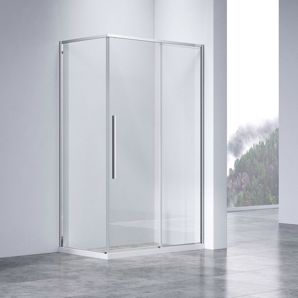 Душевой Уголок Slim-n Vsr-4sn8010cl, 1000*800, Хром, Стекло Прозрачное