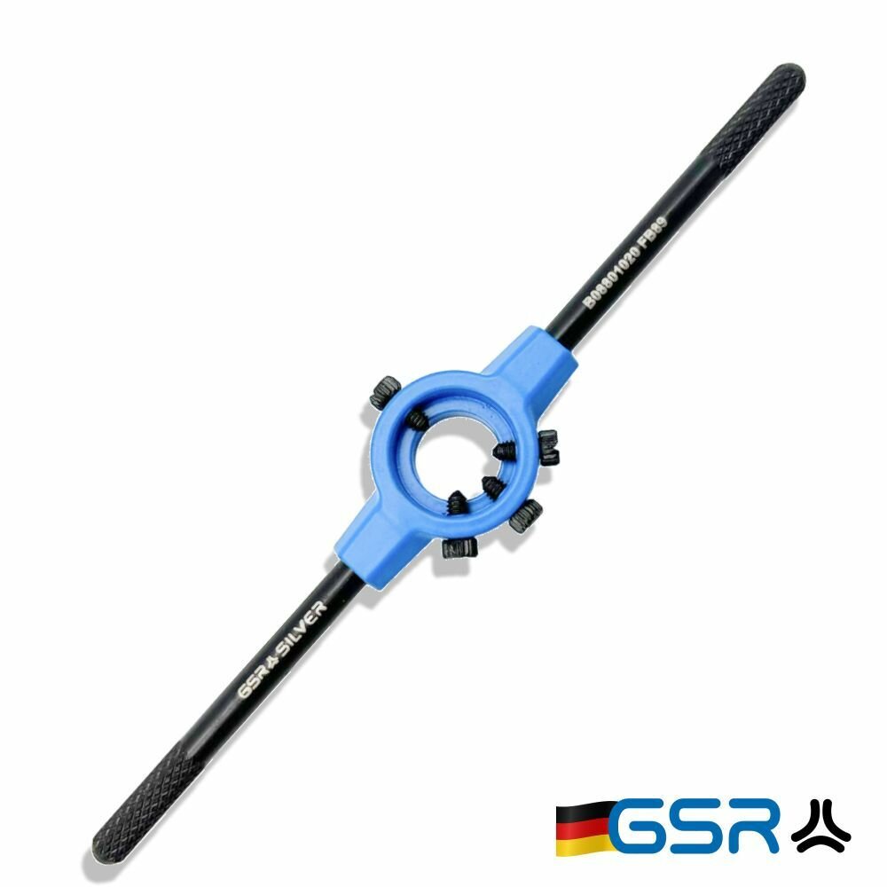 Плашкодержатель для плашек М3-М4 размером 20мм x 5мм, общая длина 175мм Silver 08801020 GSR (Германия)