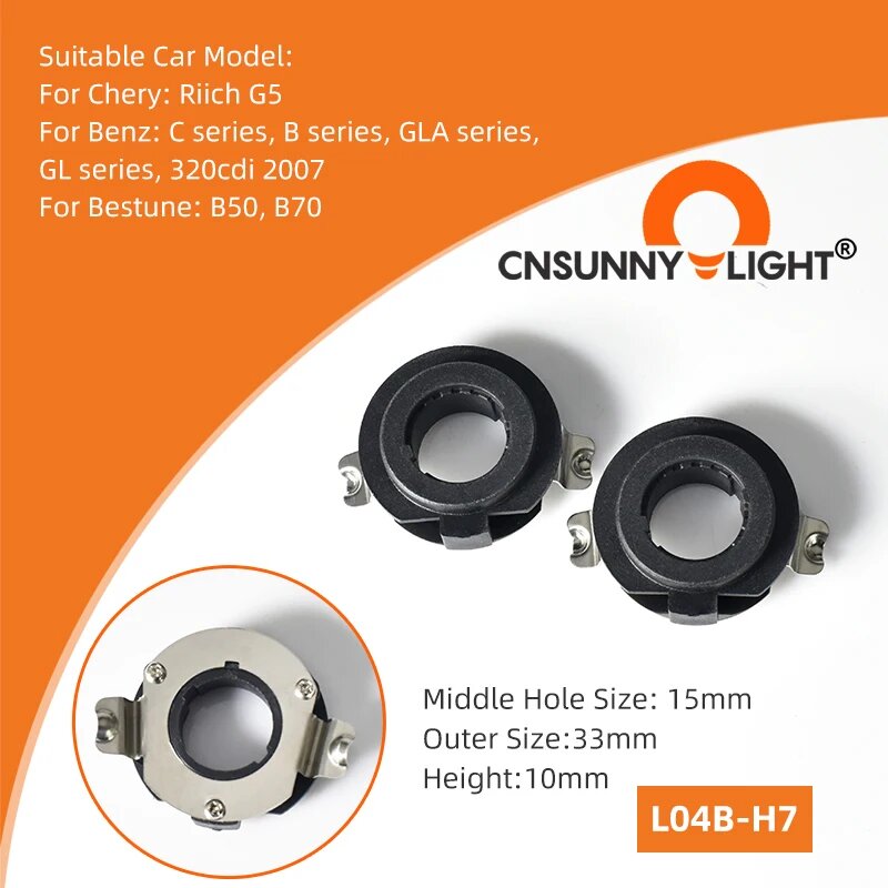 H7 H1 светодиодный адаптер для лампы фар, цоколь, держатель, цоколь, кронштейн для крепления лампы для Honda Hyundai KIA VW Skoda Benz Mondeo Mazda 2pcs L04B-H7