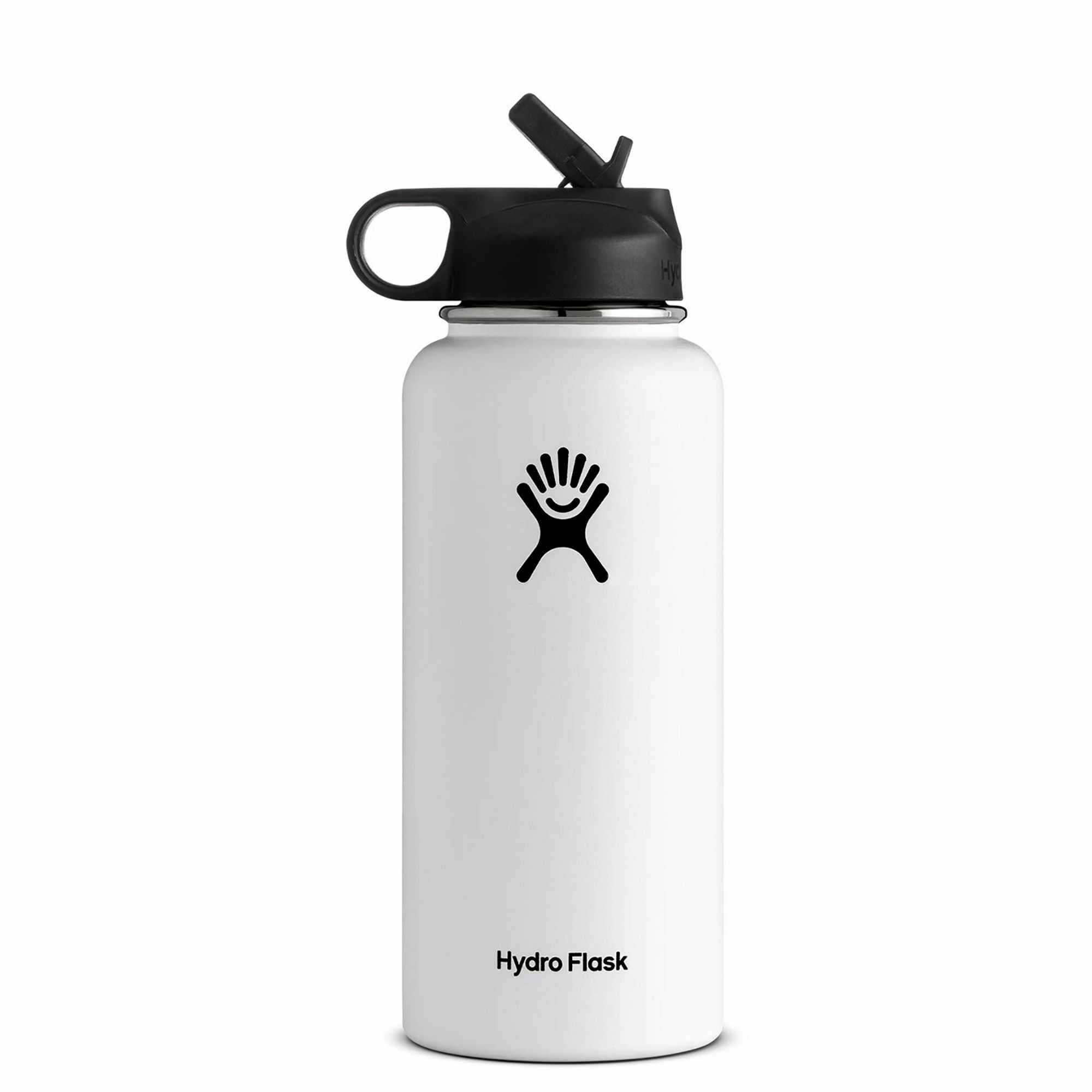 Hydro Flask 32Oz Бутылка для воды из нержавеющей стали с вакуумной изоляцией и соломенной крышкой - Белый