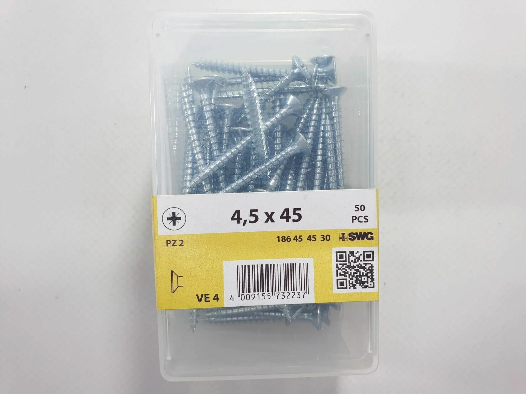 Шуруп по дереву DIN 7982 4.5x45 PZ (50 pcs) SWG, Германия