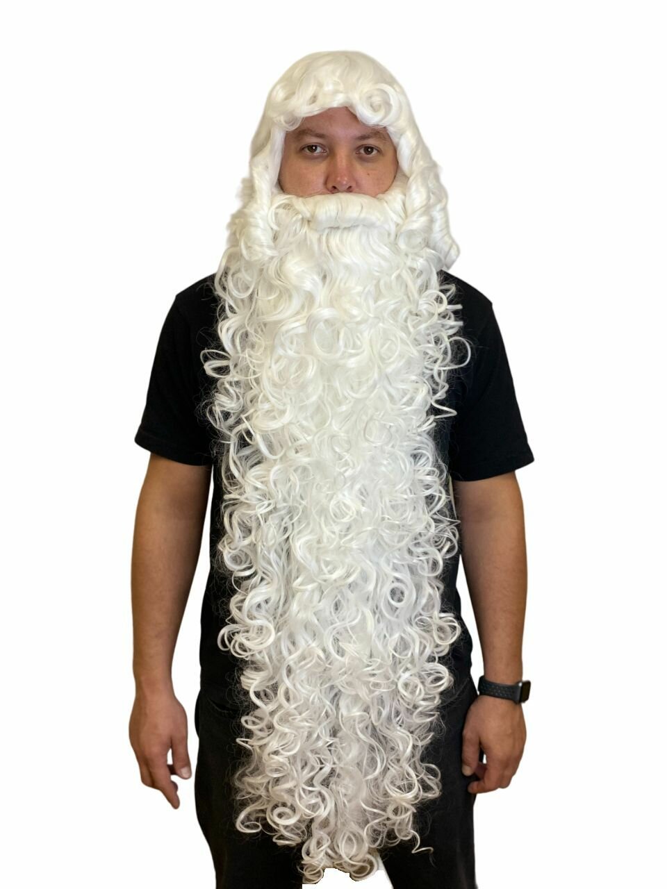 Комплект парик+борода Дед Мороз (Борода 1 метр.)