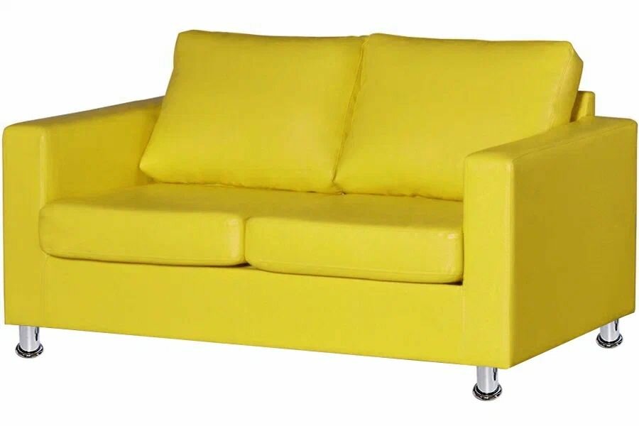 Диван прямой офисный "Ватсон" желтый кожзам, 180 х 75 х 80 см