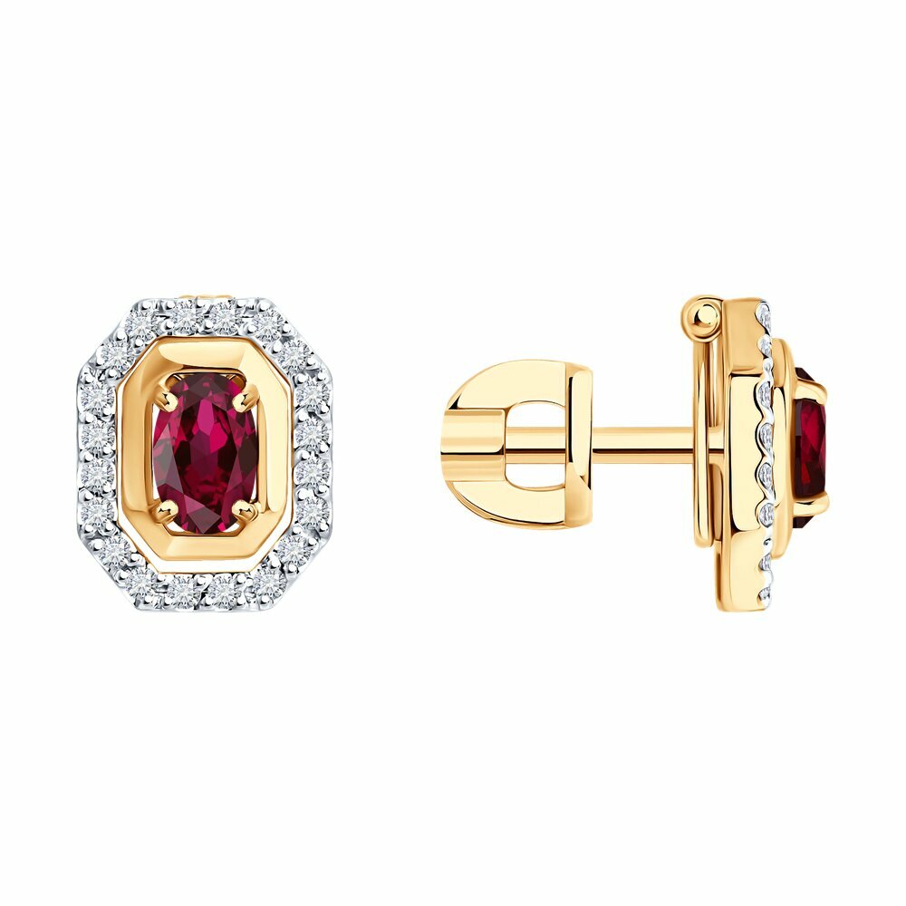 Серьги, красное золото, 585 проба