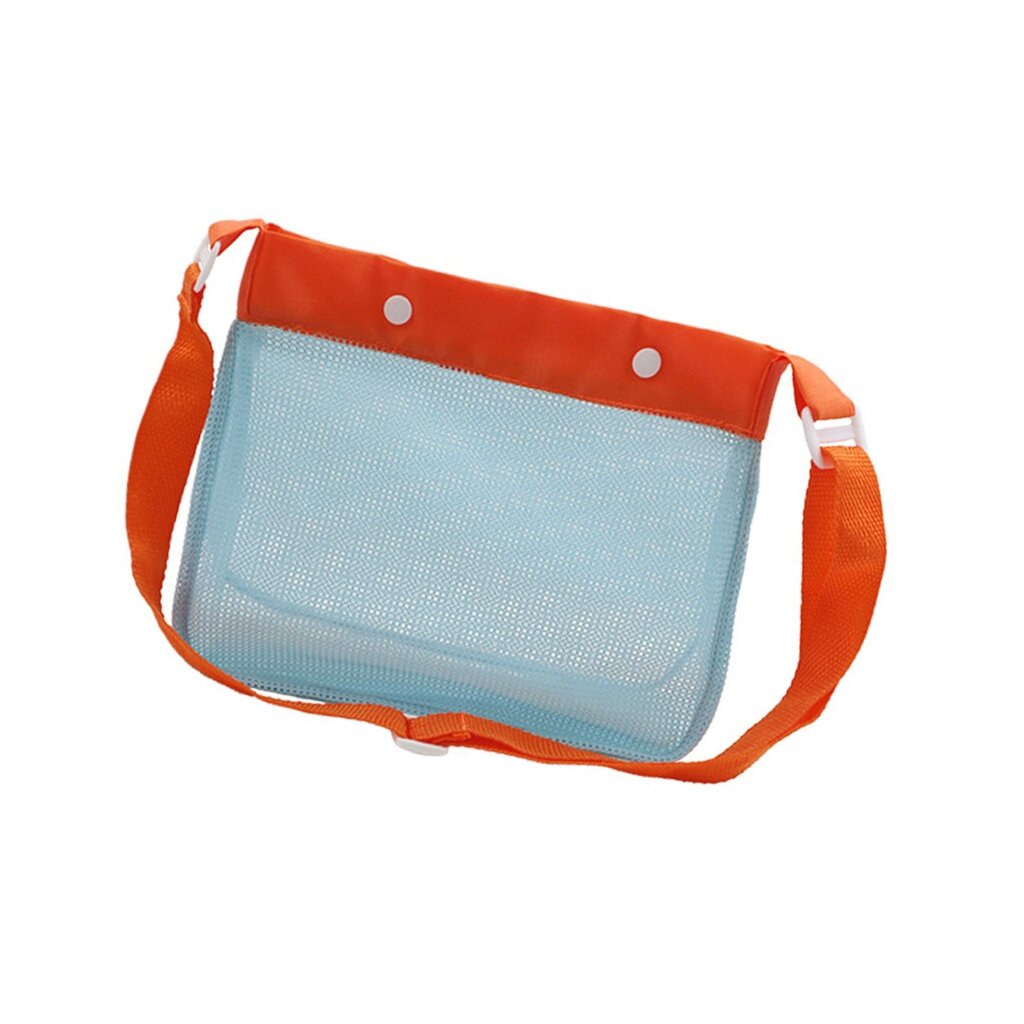 Игрушки для песочницы, Пляжная сумка с двойной застежкой для детей, карикатурная сетчатая сумка для игрушек - синий с оранжевым