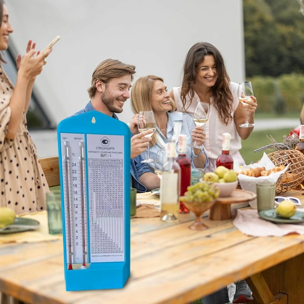 Гигрометр психрометрический ВИТ-2 с поверкой для точного измерения температуры и влажности, компактный и портативный, ЖК-дисплей