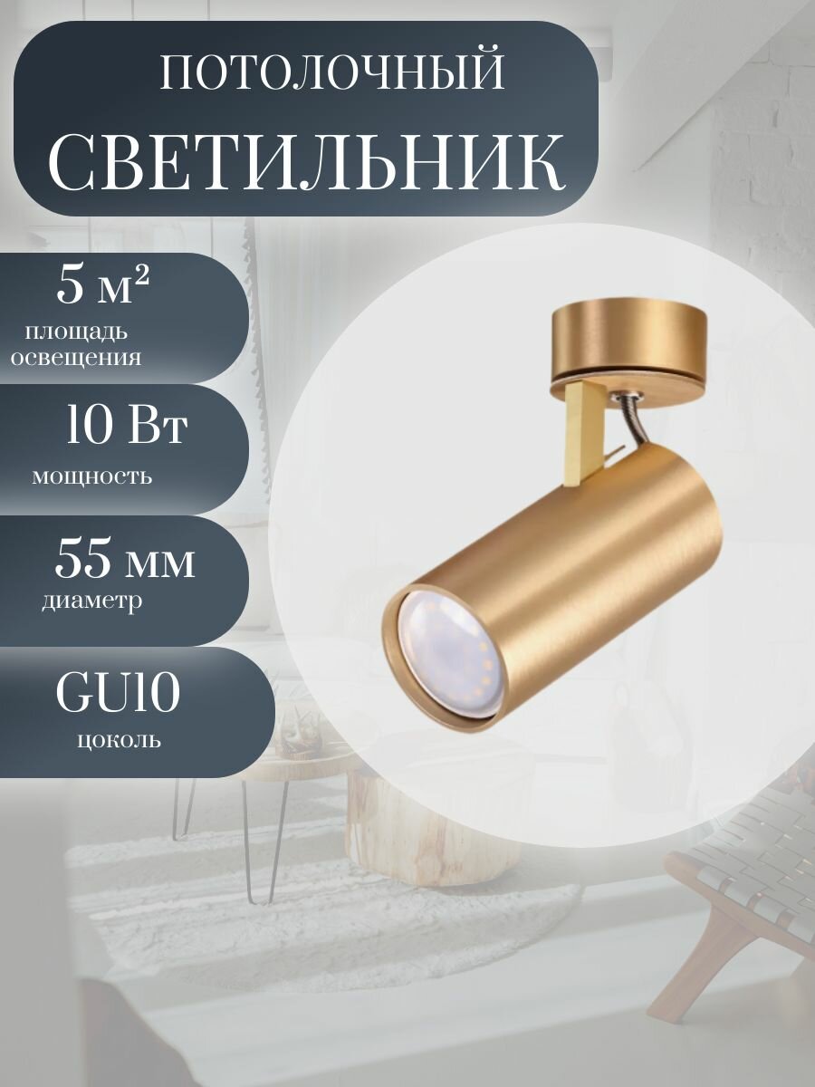 Накладной светильник ODEON LIGHT KIKO 3876/1C, золото, GU10 50Вт, потолочный