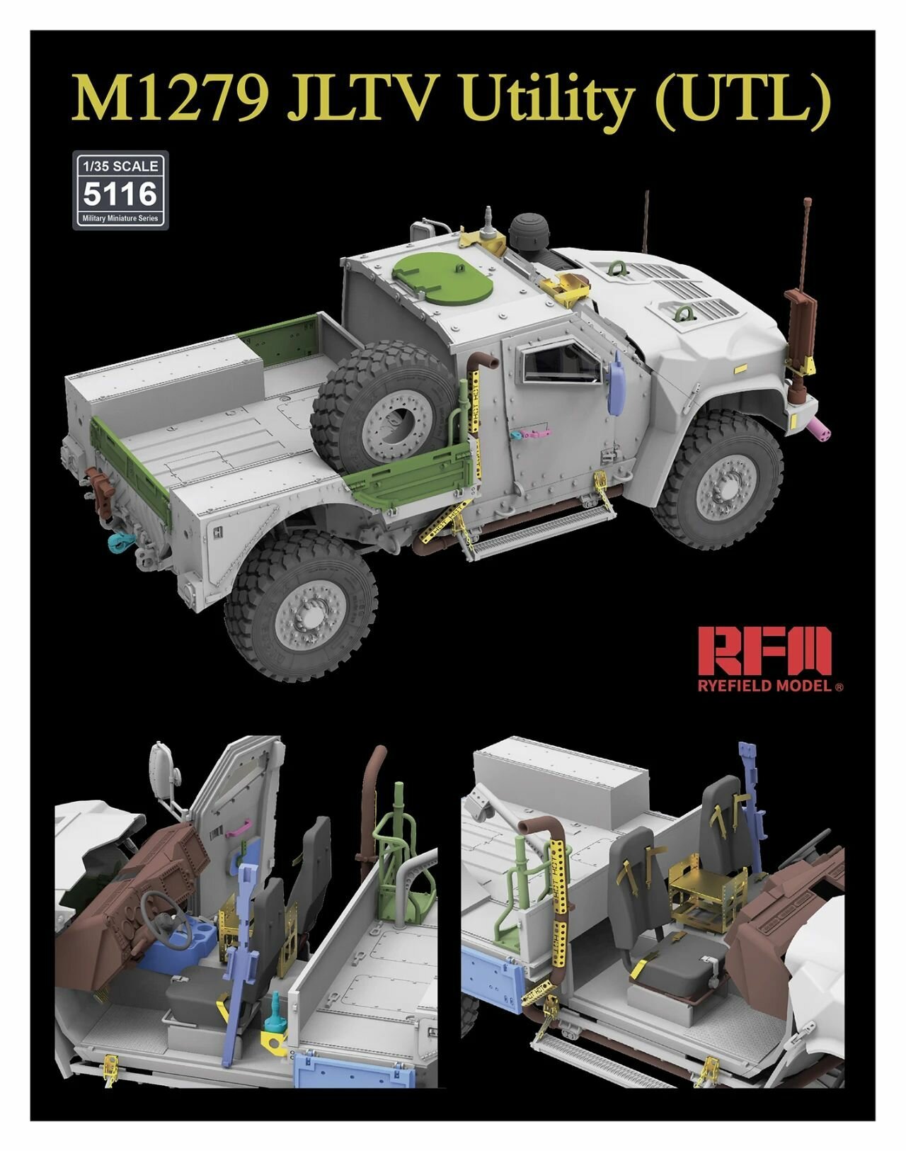 RYEFIELD 5116 1/35 Американский автомобиль M1279 JLTV с противоминной защитой UTL Модель сборки бронетранспортеров