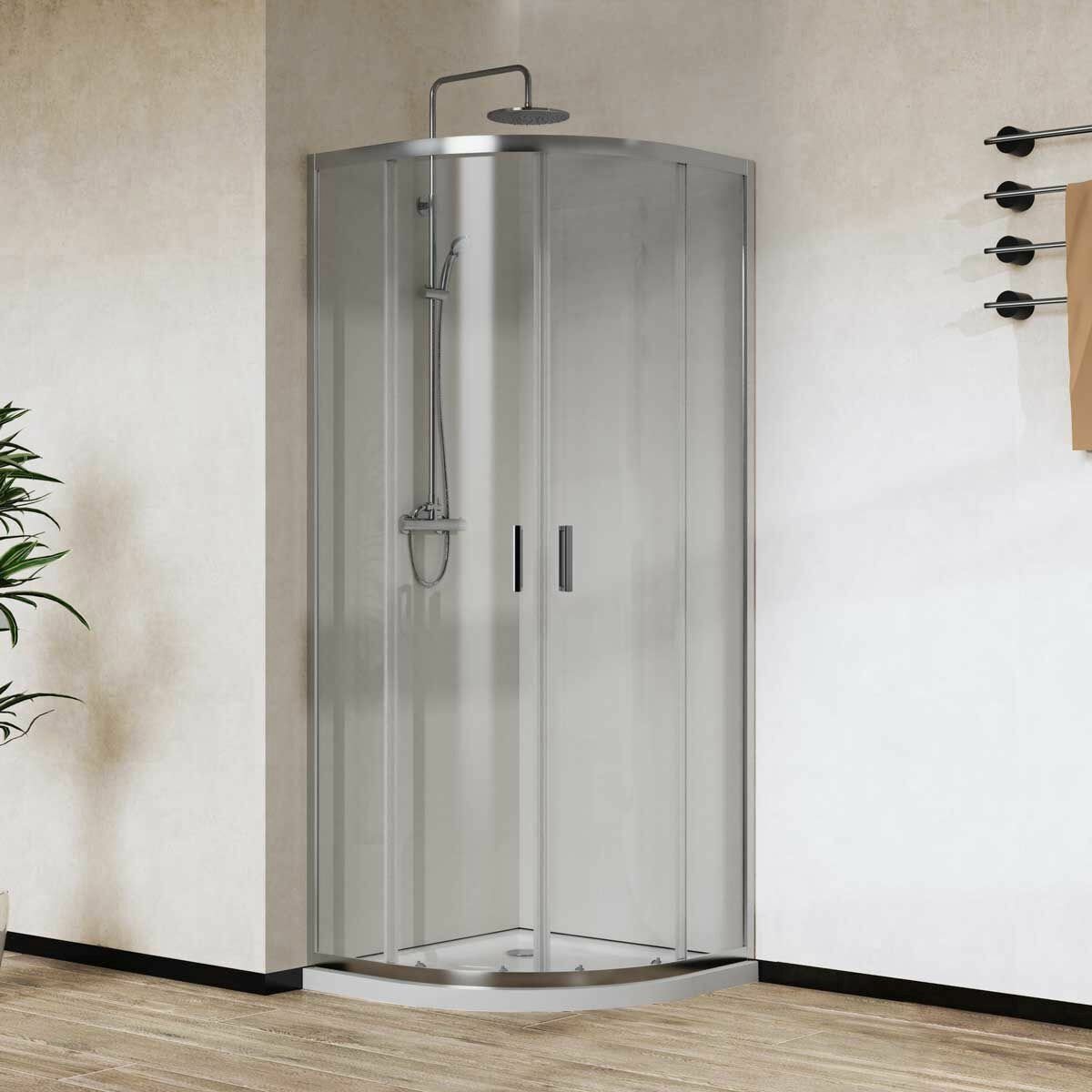 Душевой уголок Vincea (Винчея) City, 900х900 мм (габариты площадки) , хром, стекло прозрачное VSQ-5CT900CL