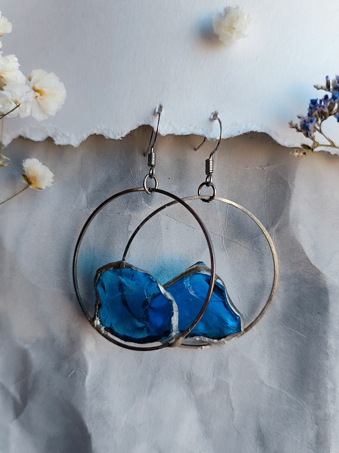 Серьги конго, стекло