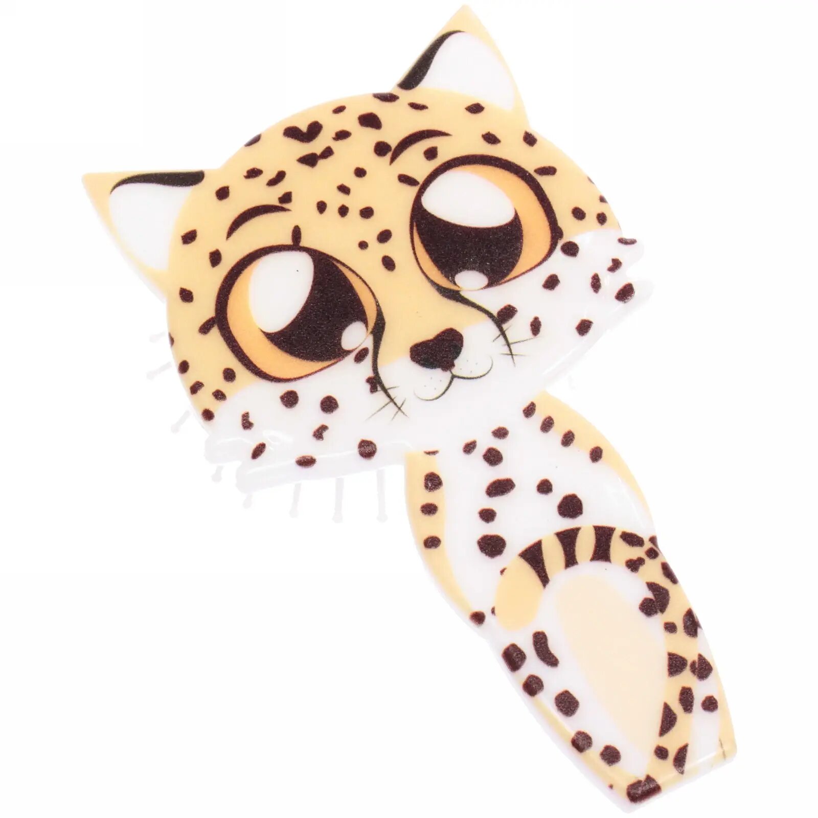 Расческа массажная детская 'Zverushka' леопард, пластик, 7*13см, желтый/белый