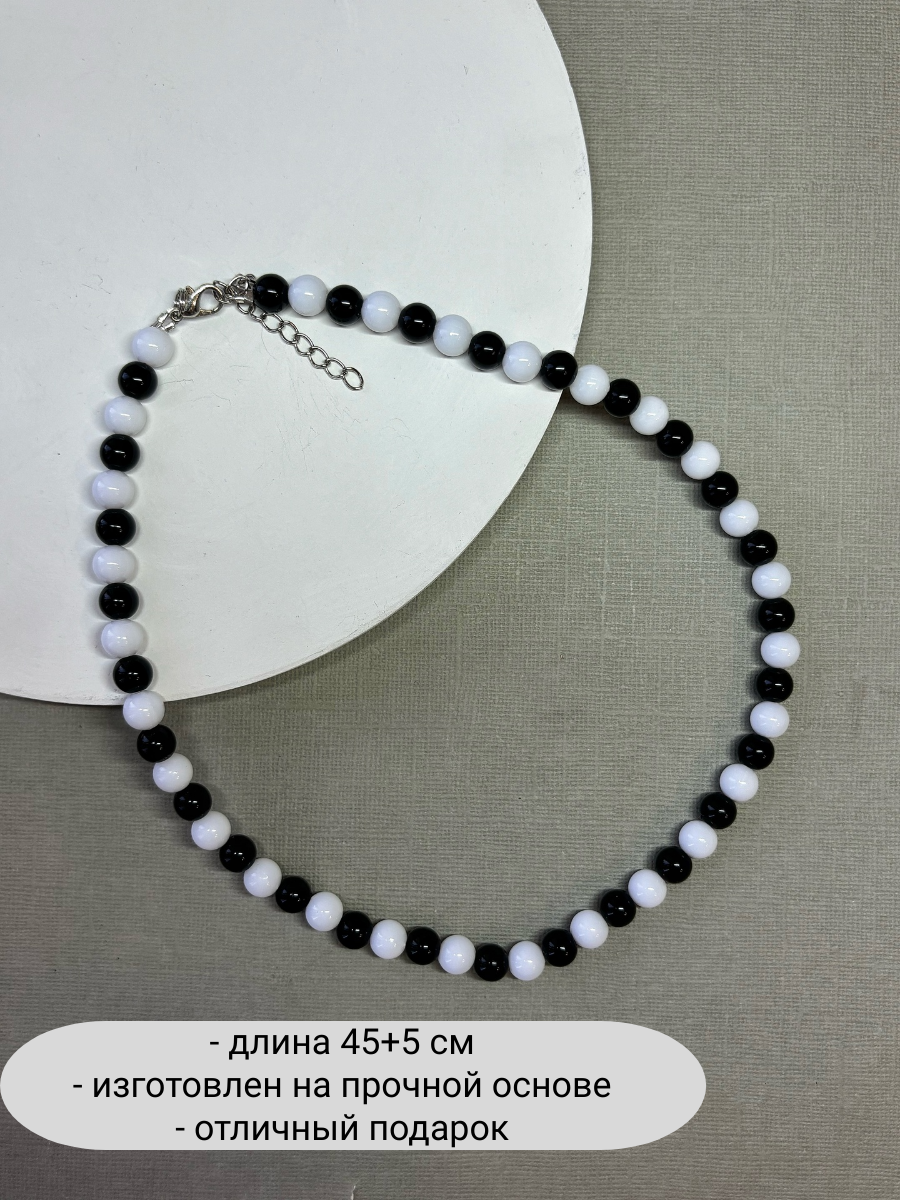 Колье, бисер, перламутр