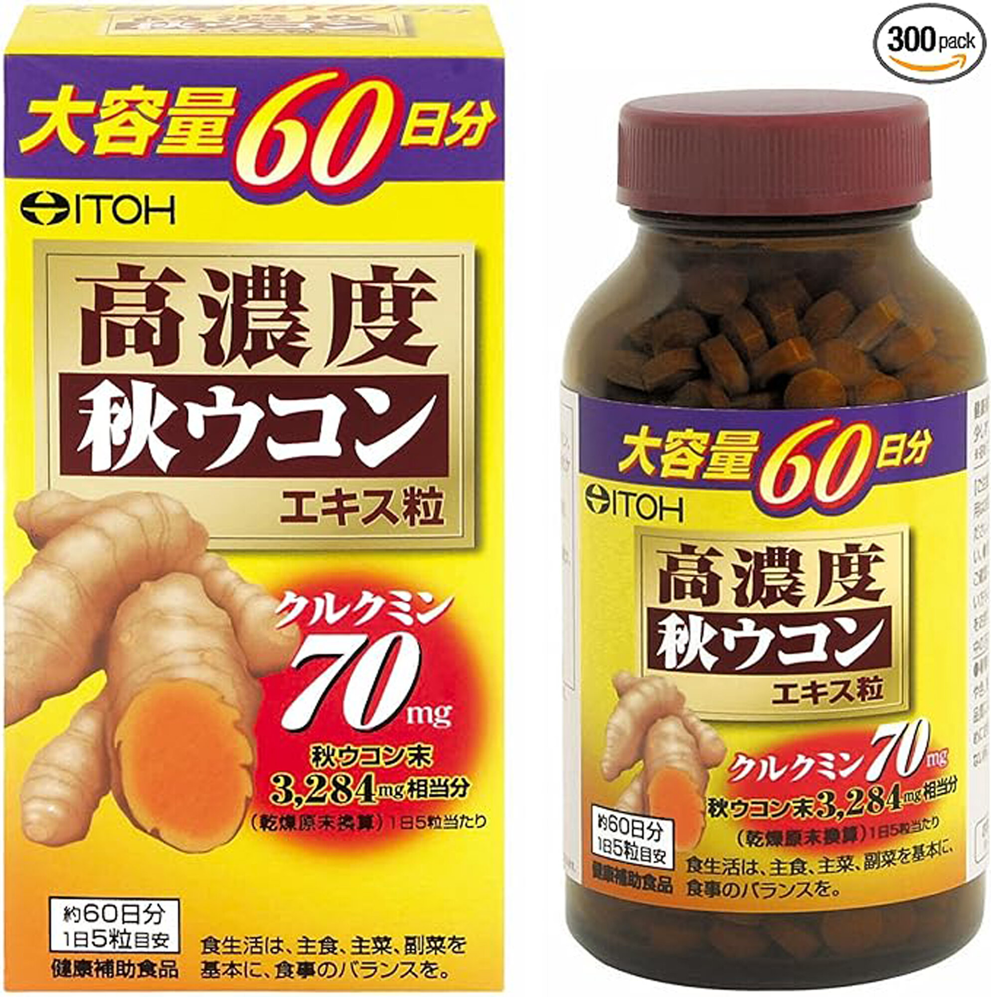 Биологически активная добавка ITOH Экстракт осенней куркумы 251 мг, 300 табл