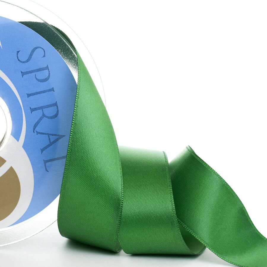 Лента атласная двусторонняя SAFISA, 11 мм, 25 м, цвет 25, зеленый